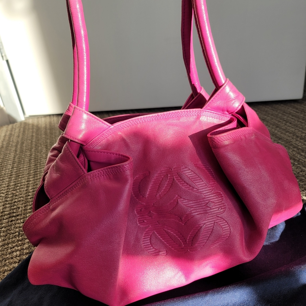 Loewe Bag Lambskin Super Soft Fuchsia Color - Gem